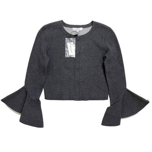Milly | Sweaters | Milly Cardigan Sweater Contrast Drape Sleeve Crop ...